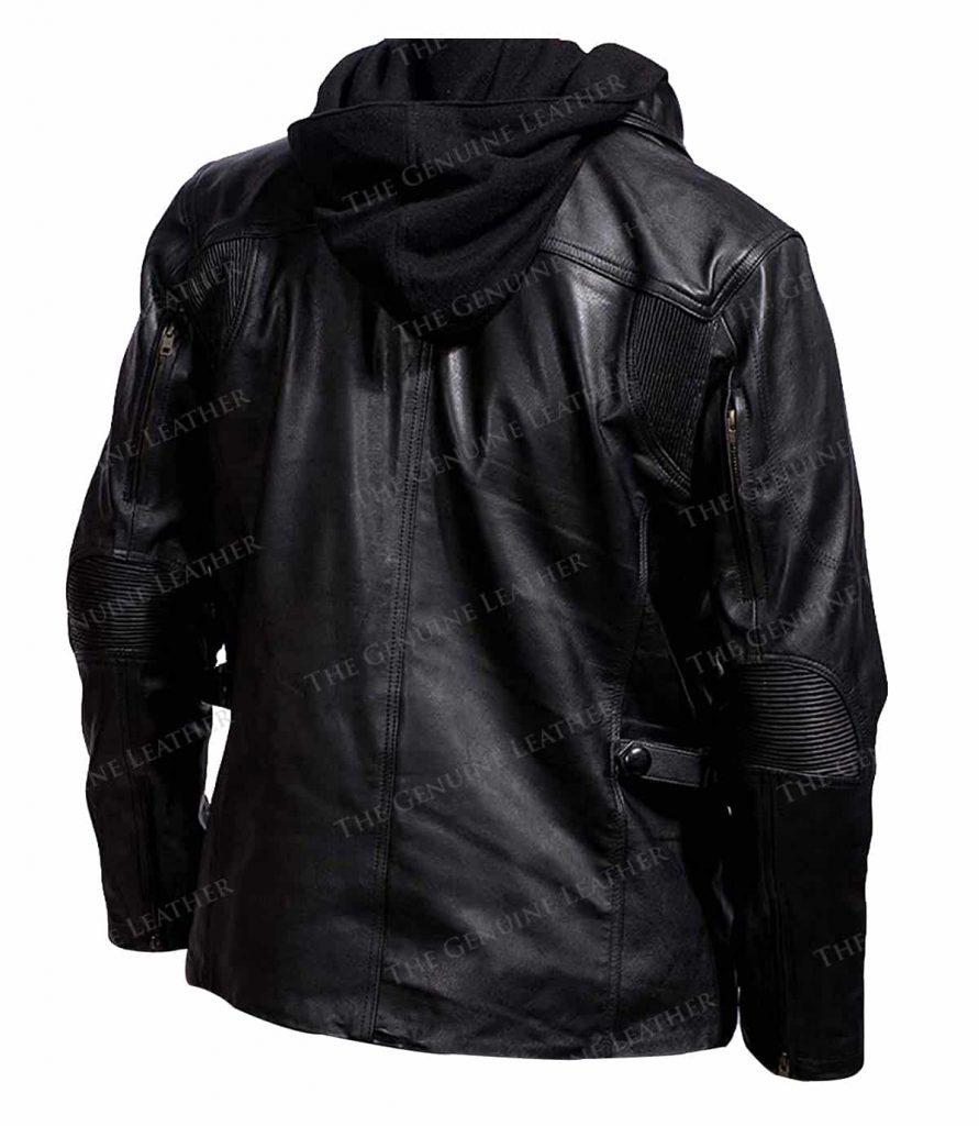 Men's Genuine Leather Jacket Removable with Hood | Genuine Leather