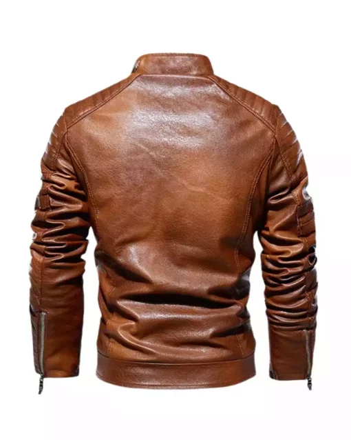 Men Motorcycle Windbreaker Slimfit Leather Jacket | Slimfit Jacket