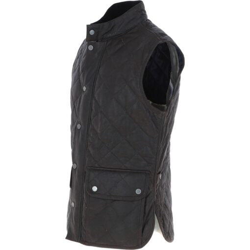 Mens Diamond Quilted Black Leather Vest | Mens Leather Vest
