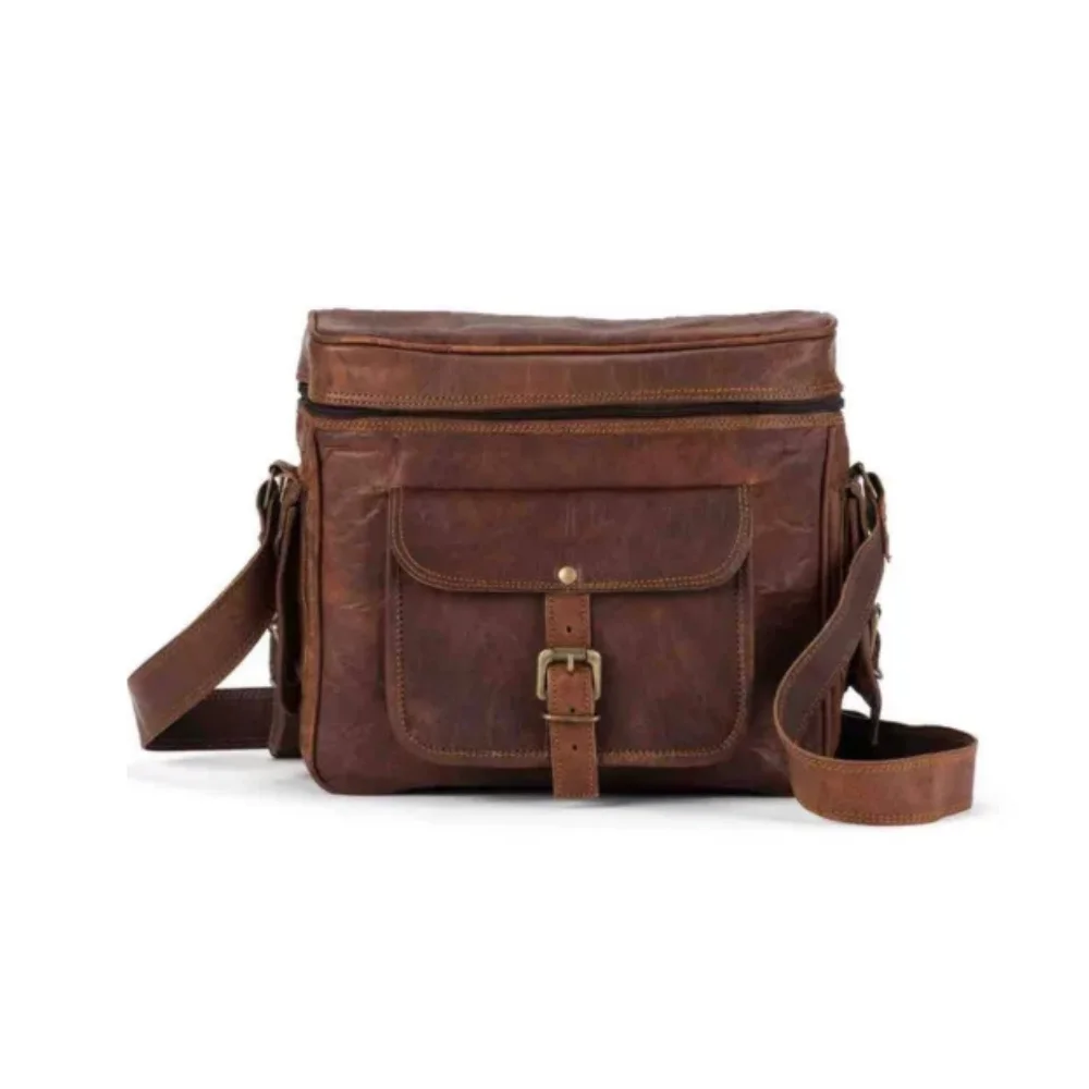 The Simmons Camera Brown Leather Bag | Classy Leather Bags
