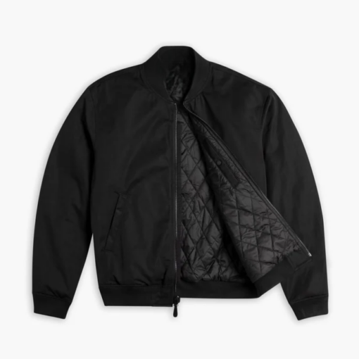 Men's Union Black Bomber Leather Jacket | Bomber Jacket